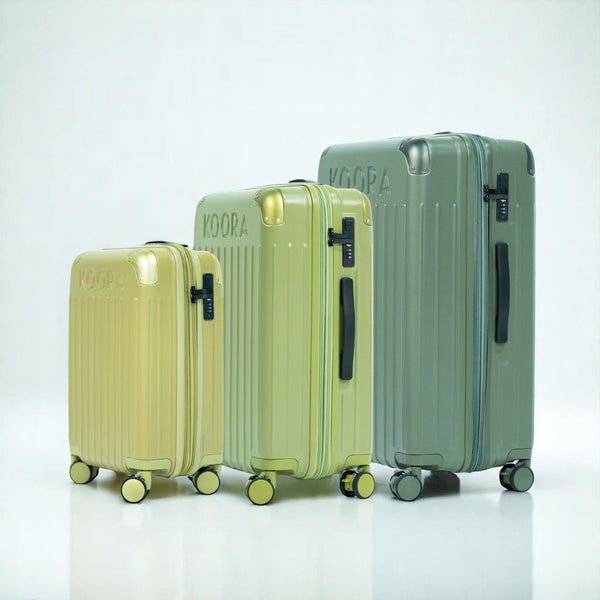 Eco Lite Expandable 3-Piece Luggage Set- Earthy Gold | Sage Green | Ol